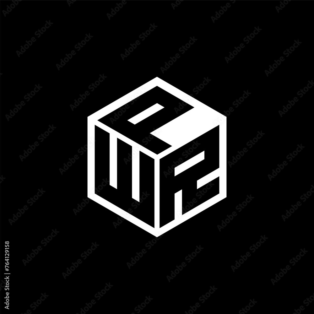 WRP letter logo design with black background in illustrator, cube logo ...