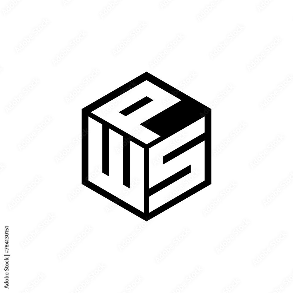 WSP letter logo design with white background in illustrator, cube logo ...