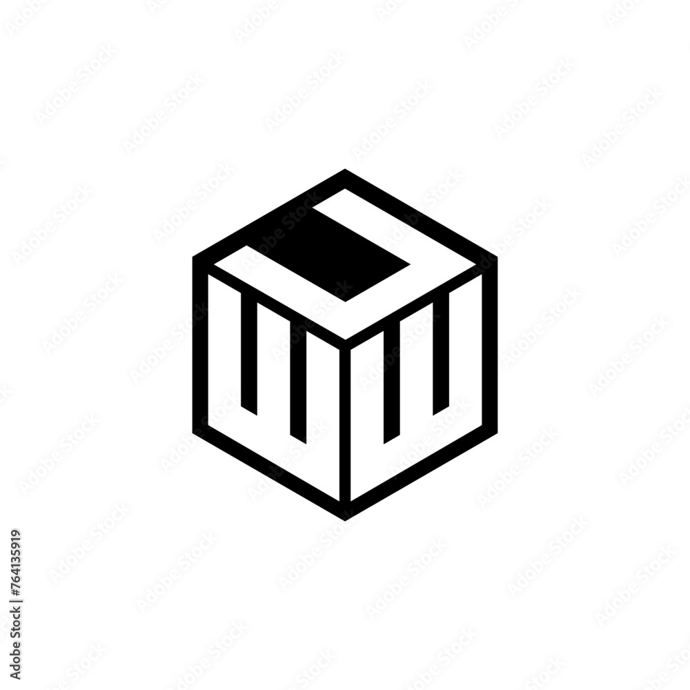 WWU letter logo design with white background in illustrator, cube logo ...
