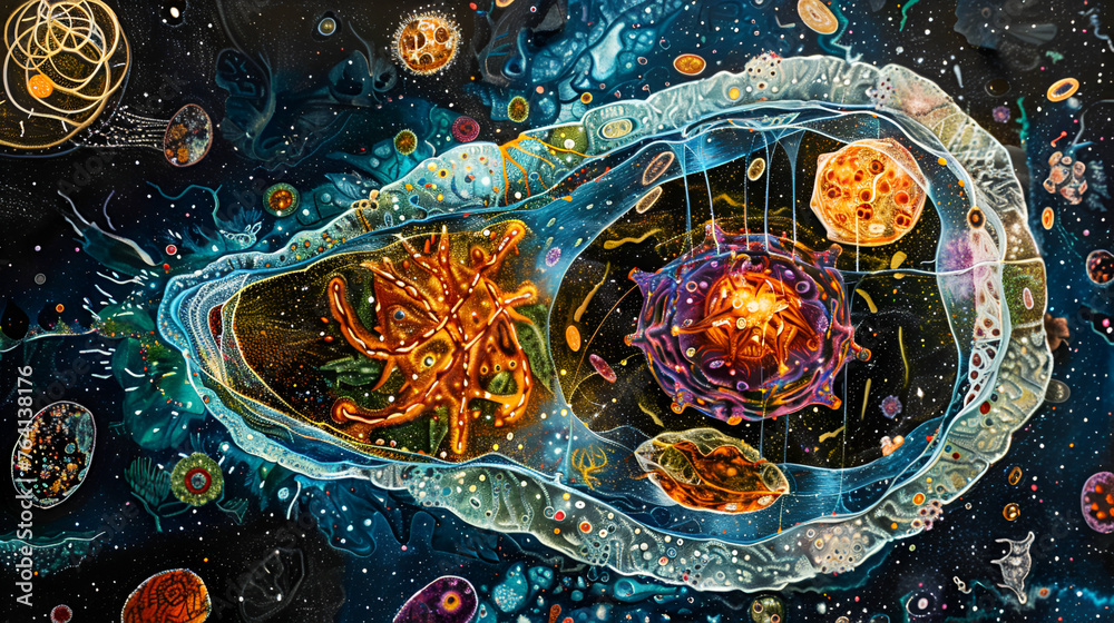 cell bilogy, microbiology, cell under microscope , investigating cell ...