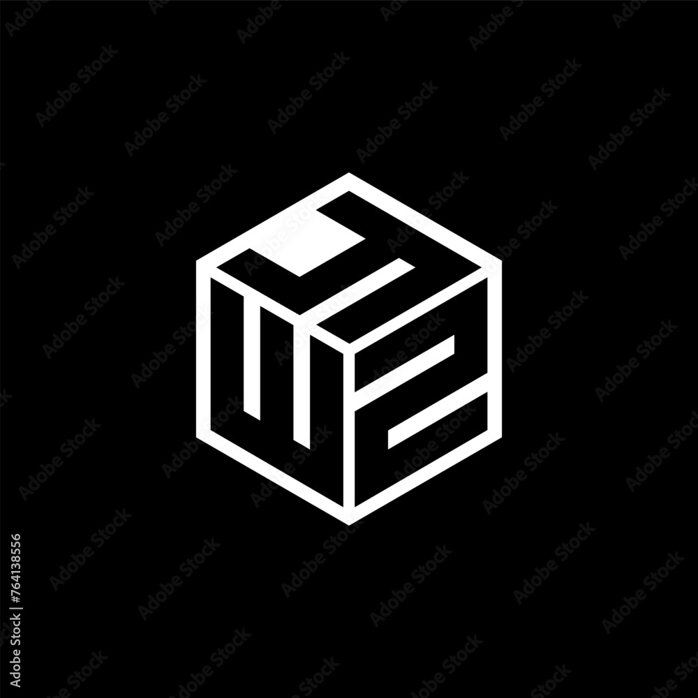 WZY letter logo design with black background in illustrator, cube logo ...