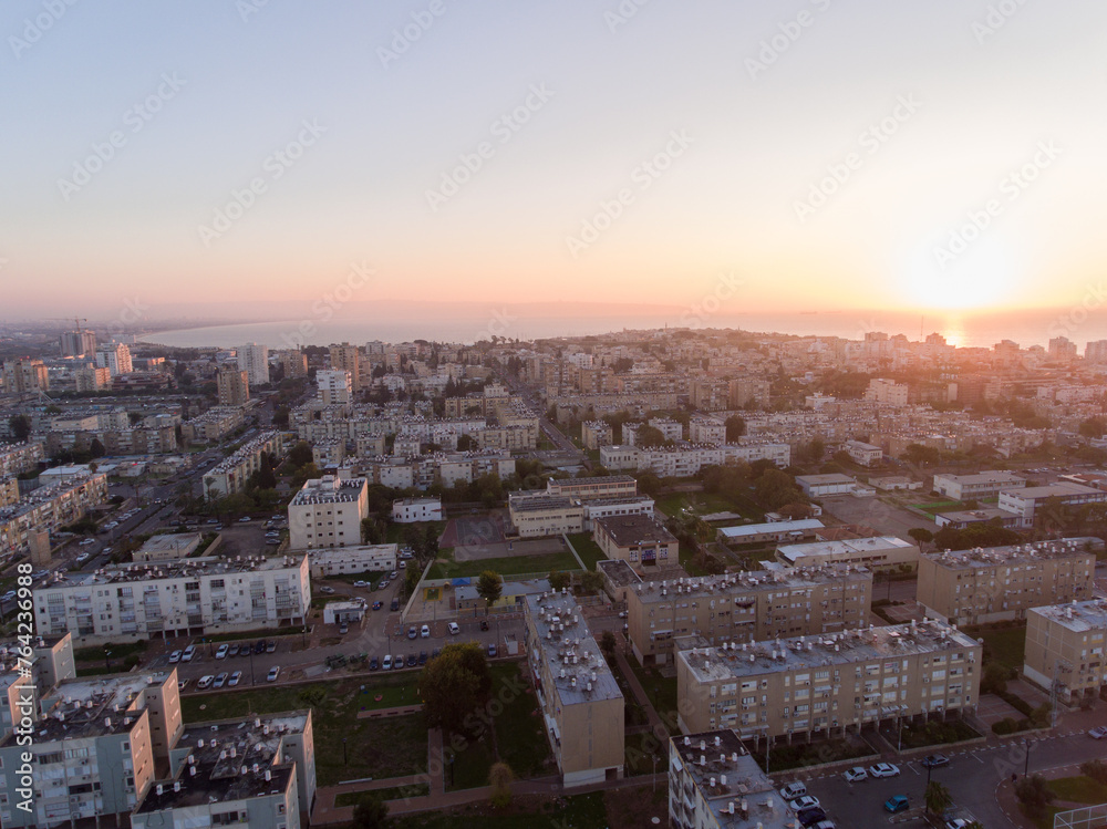 Panoramic Aerial View of Acco, Acre, Akko old city with crusader palace ...