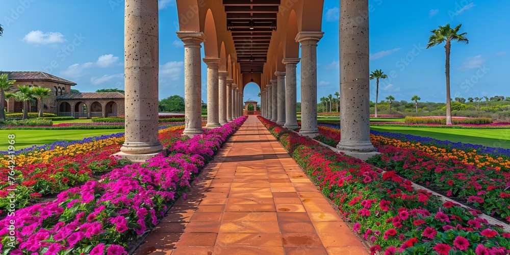 Cozy English-style veranda with flower arrangements and garden ...