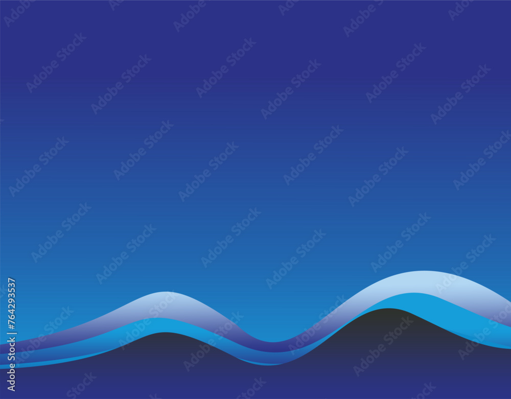 composition of curved and abstract plane shapes with blue gradient ...