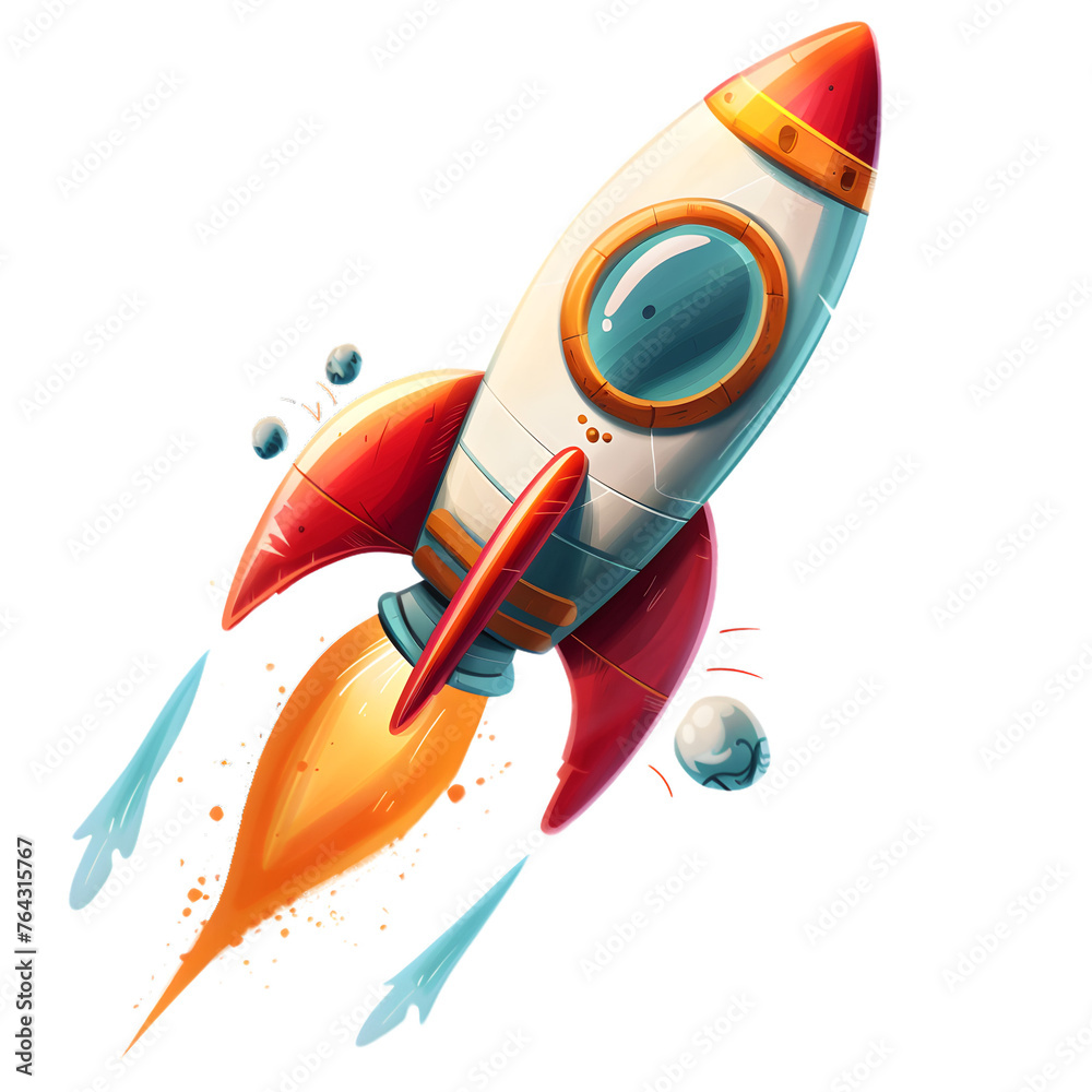 Cartoon Rocket without background as png, for text and presentations ...