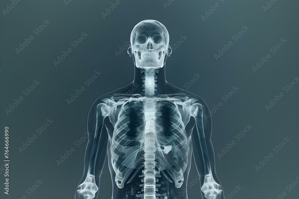 X-ray Scan Revealing Full Skeletal Structure of Human Body. Concept ...