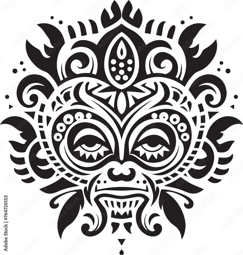 Cultural Canvas Dayak Pattern Vector Icon Symbolizing Ethnic Unity ...