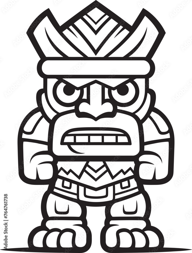 Pacific Pulse Iconic Tiki Character Depicted in Striking Thick Lineart ...
