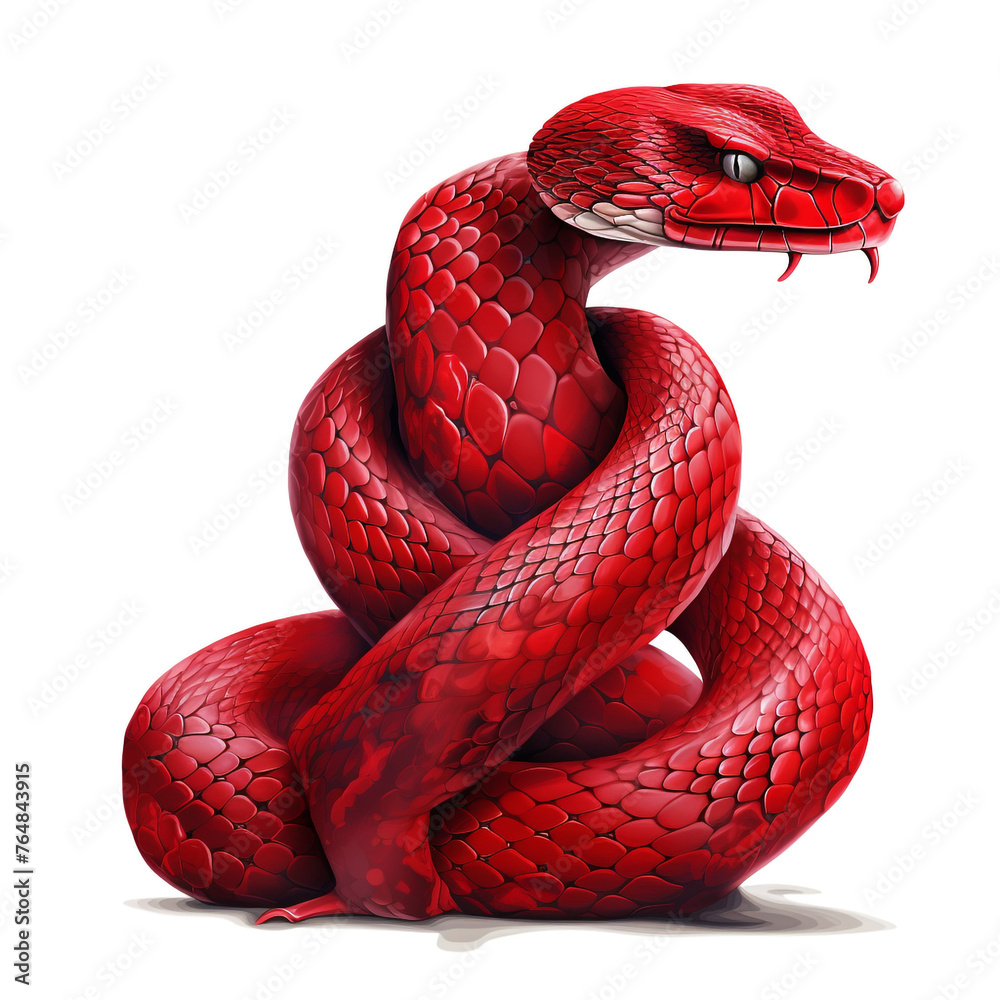 red snake clipart on a white background сreated with Generative Ai ...