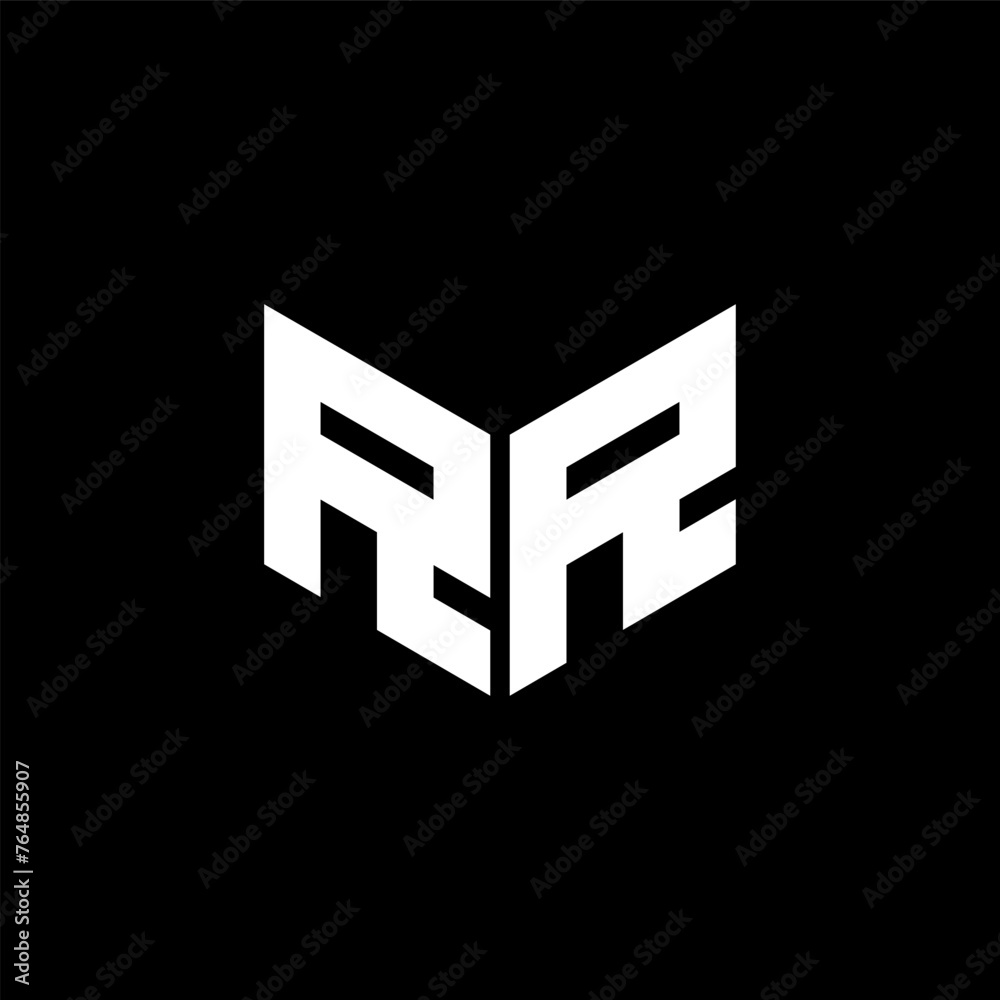 RR letter logo design with black background in illustrator, cube logo ...
