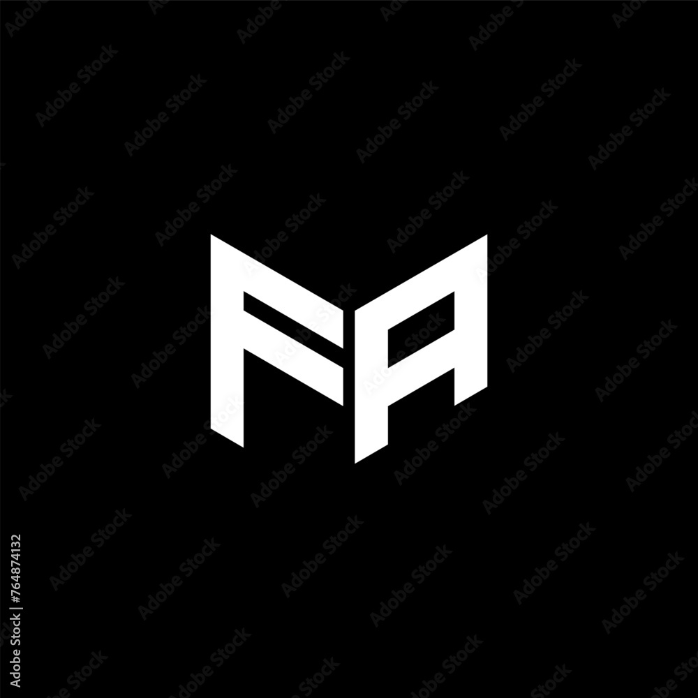 FA letter logo design with black background in illustrator. Vector logo ...