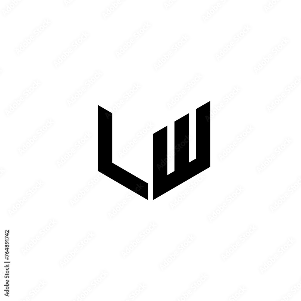 LW letter logo design with white background in illustrator, cube logo ...