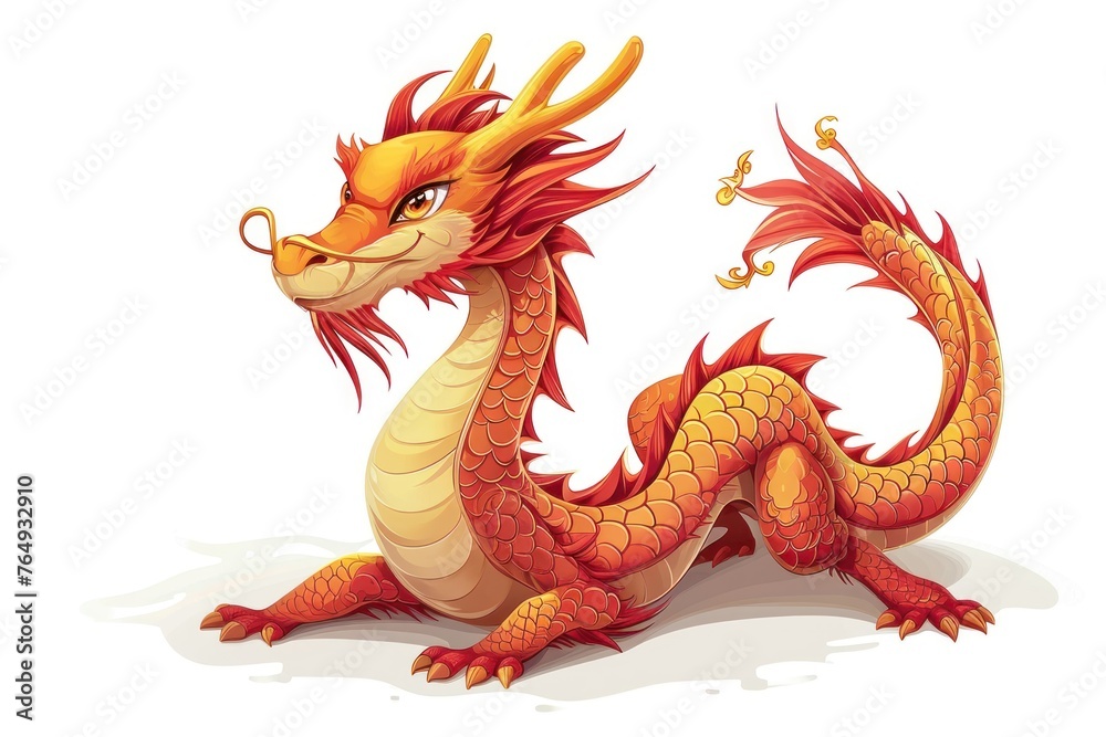Cute cartoon vector illustration of Chinese zodiac dragon as the ...