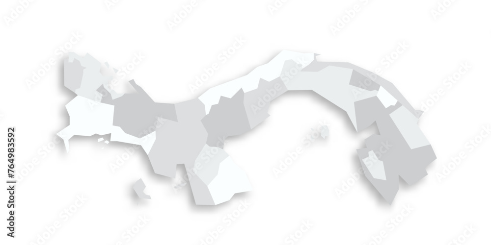 Panama political map of administrative divisions - provinces. Grey ...