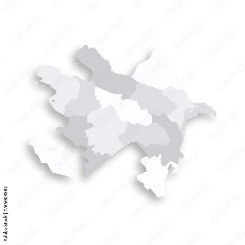 Azerbaijan political map of administrative divisions - districts, cities and autonomous republic ...
