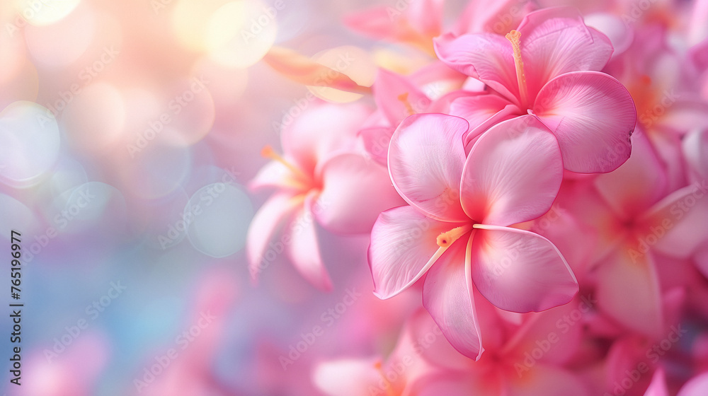 Tropical Pink Frangipani Flower Lei Garland Close Up. Traditional ...