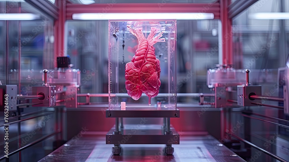 3D bioprinting lab, organ models, tissue engineering, solid color ...