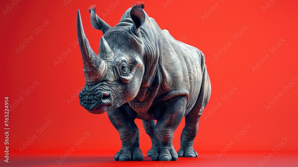 Virtual zoo, digital recreations of extinct animals, solid color ...