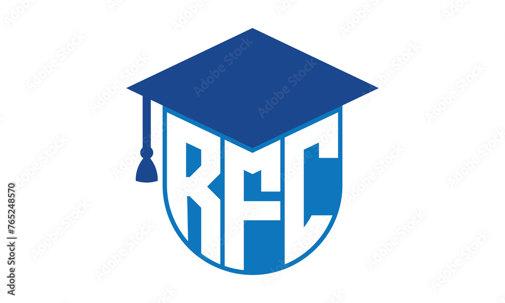 RFC initial letter academic logo design vector template. school college ...