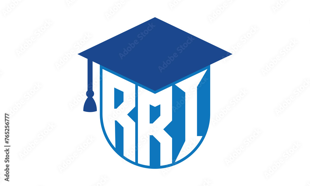 RRI initial letter academic logo design vector template. school college ...