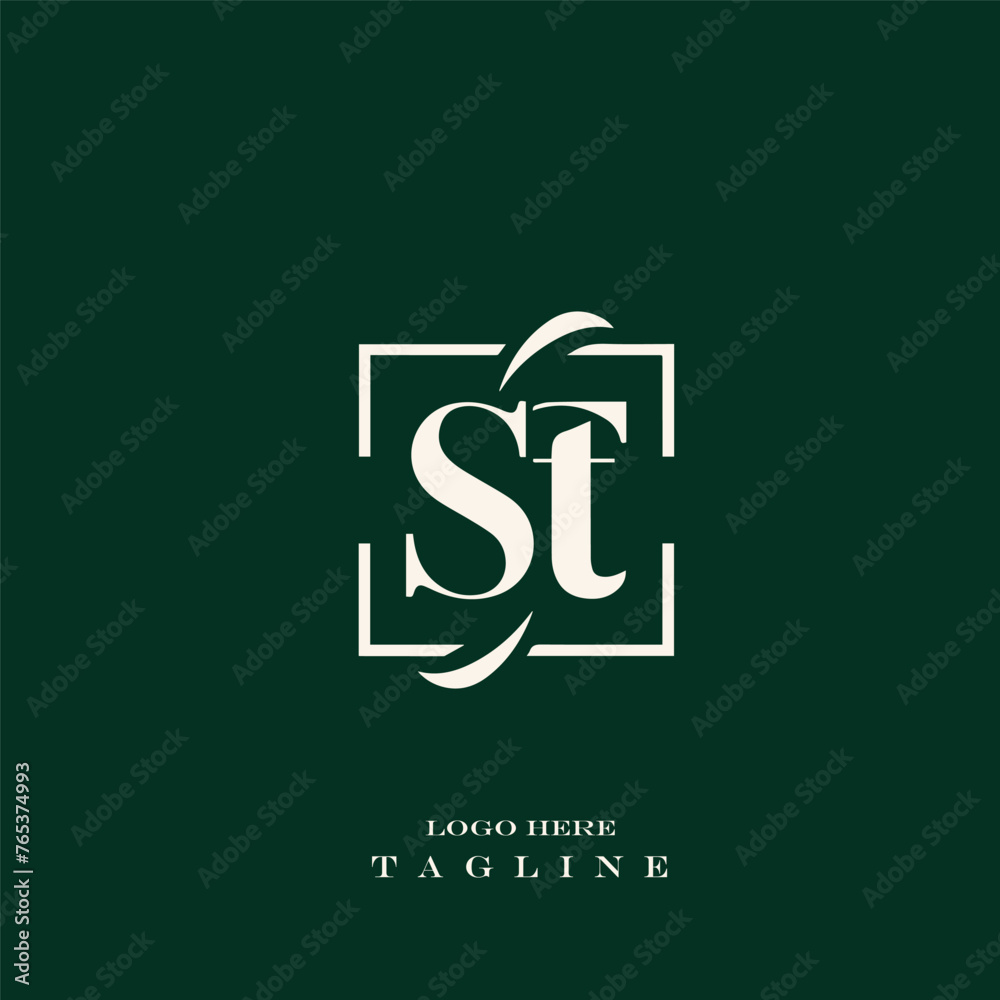 ST initial letter logo design Stock Vector | Adobe Stock