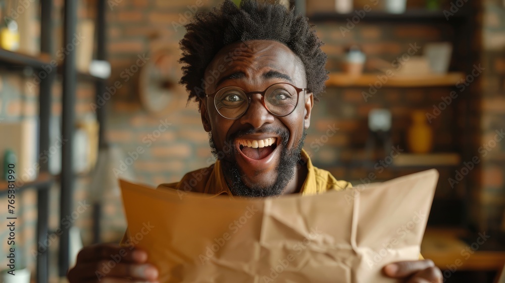 A candidate receiving a job offer letter via mail, expressing ...