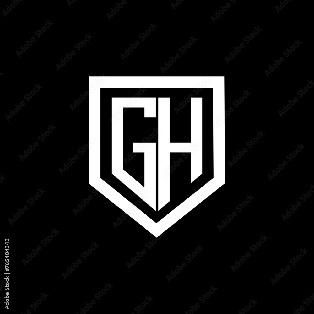GH letter logo design with black background in illustrator. Vector logo ...