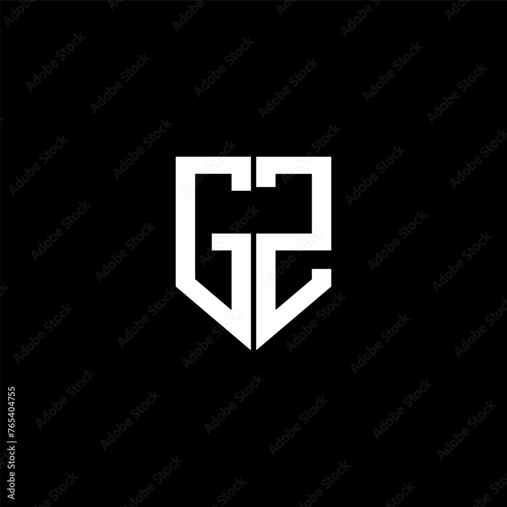 GZ letter logo design with black background in illustrator. Vector logo ...