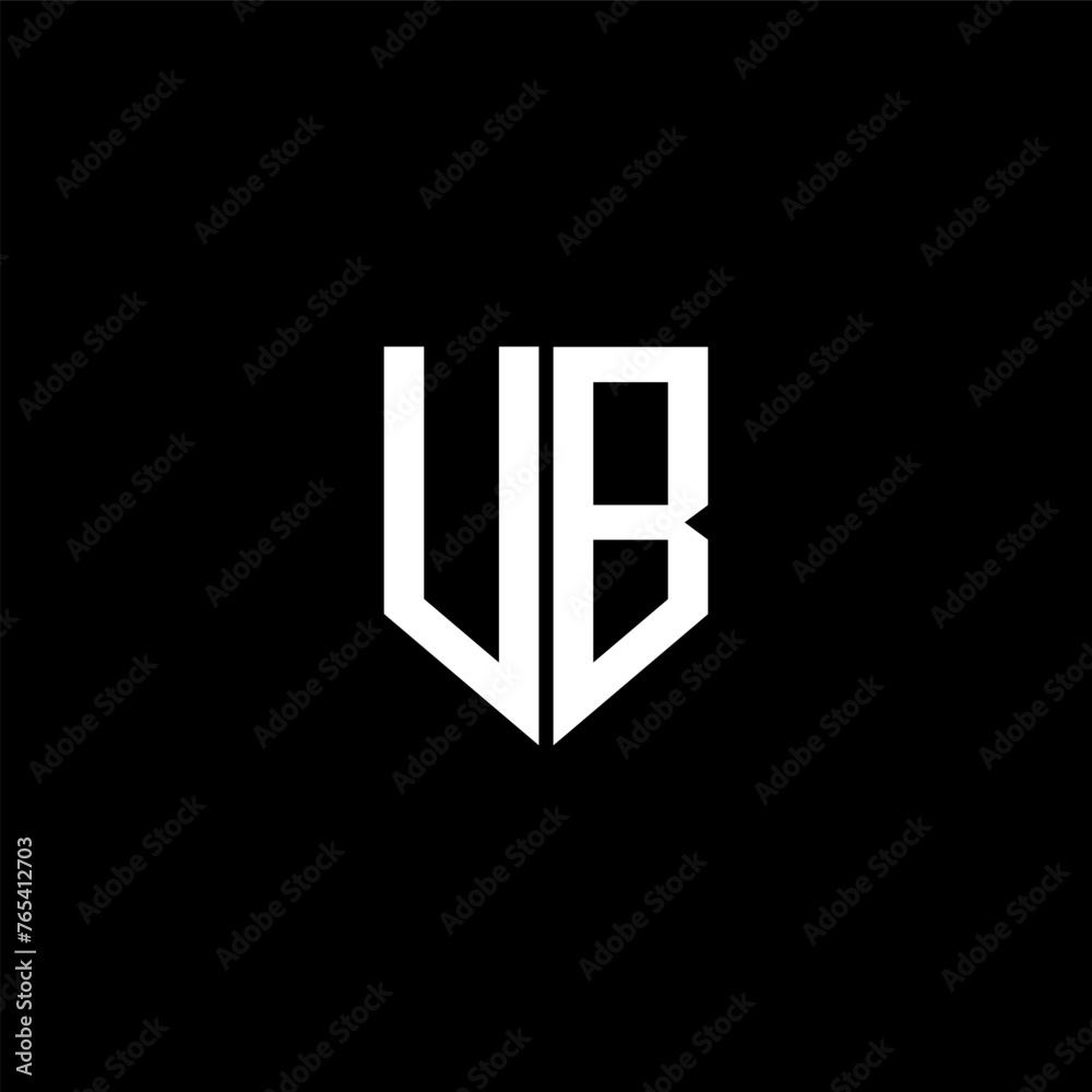 UB letter logo design with black background in illustrator. Vector logo ...