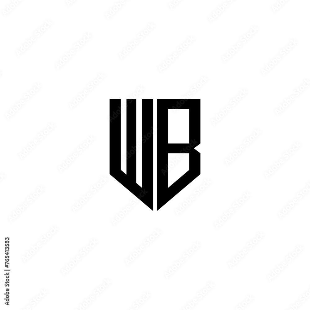 WB letter logo design with white background in illustrator. Vector logo ...