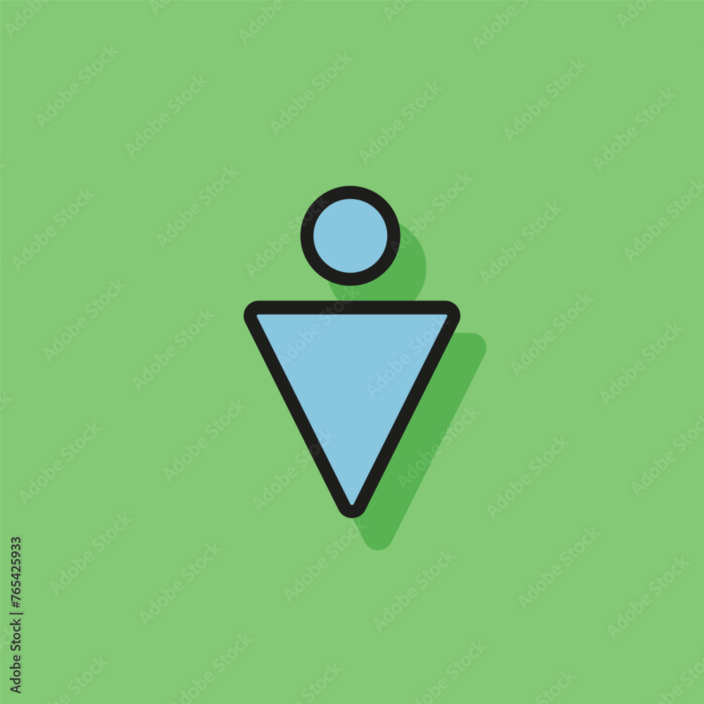 Line icon of WC male symbol. Boy, gentlemen changing room, masculinity ...