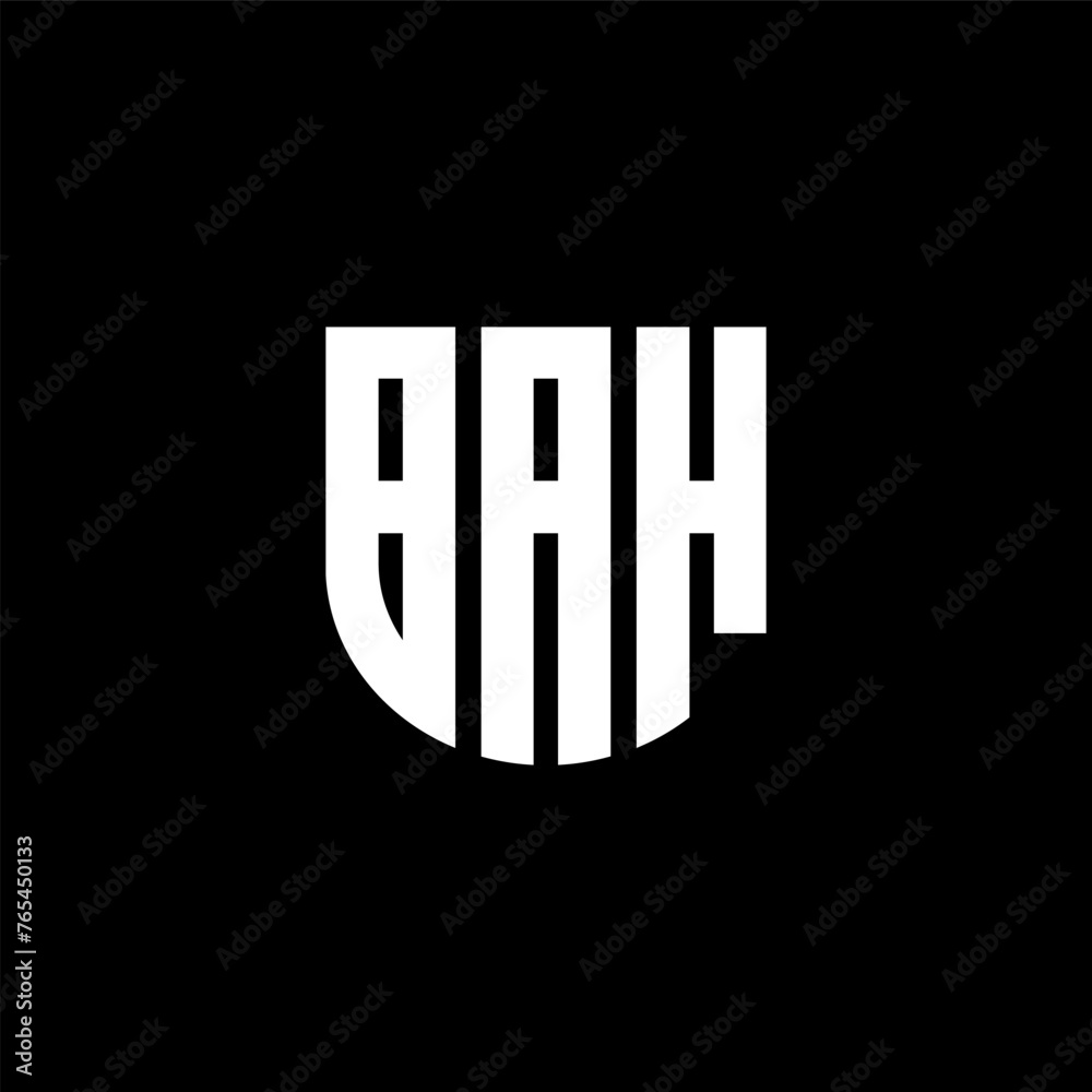 BAH letter logo design with black background in illustrator, cube logo ...