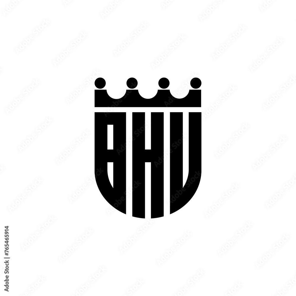 Vector de Stock BHU letter logo design with white background in ...