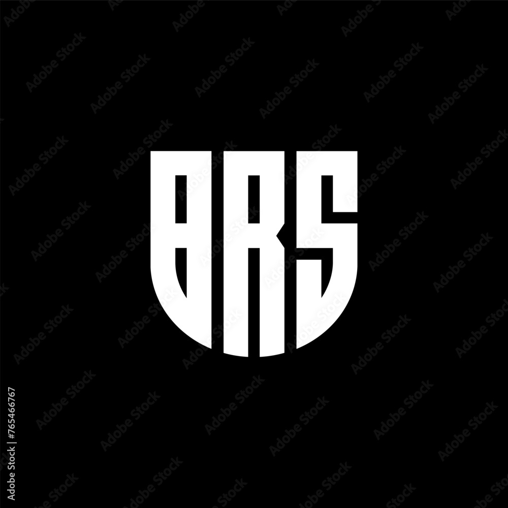 BRS letter logo design with black background in illustrator, cube logo ...