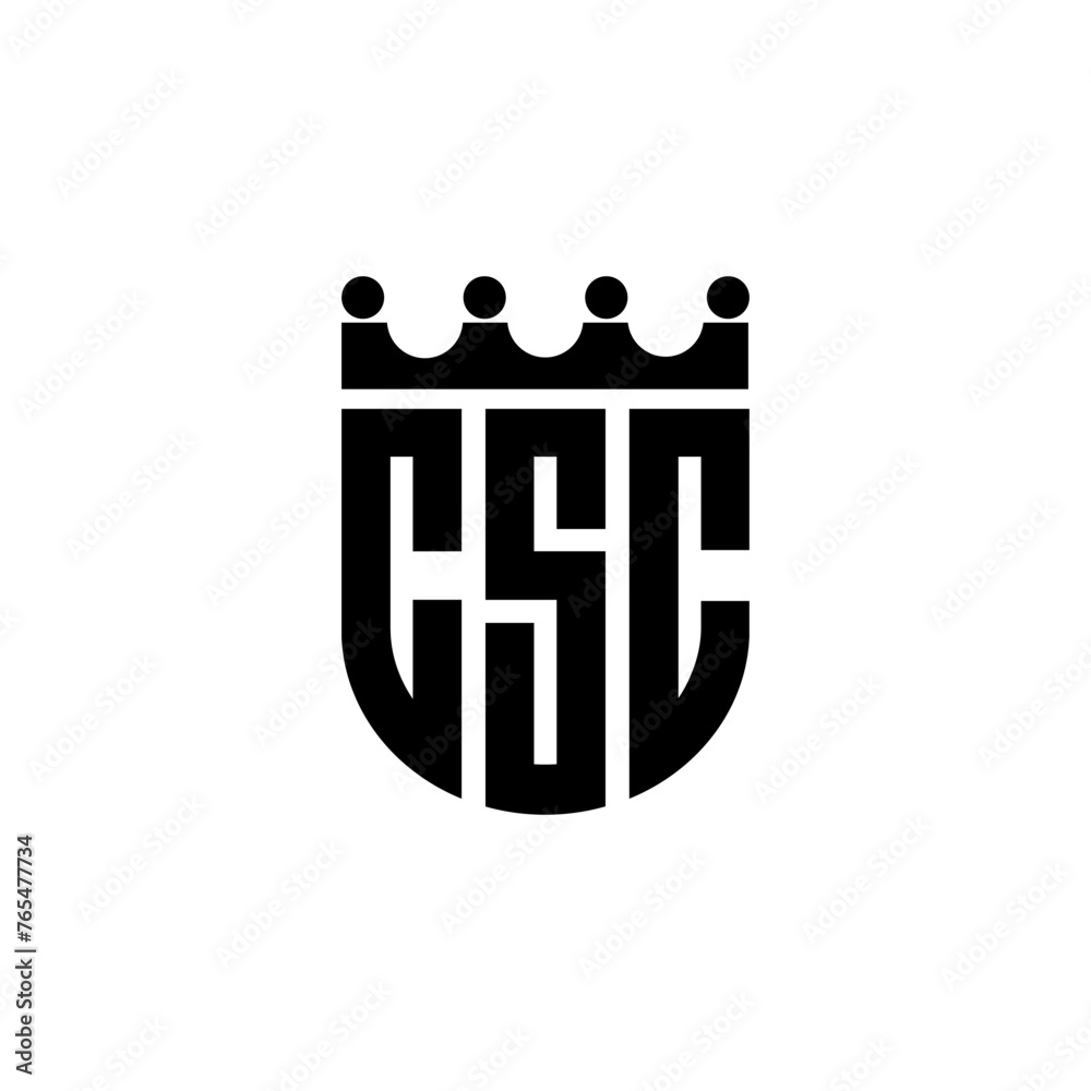 CSC letter logo design with white background in illustrator, cube logo ...