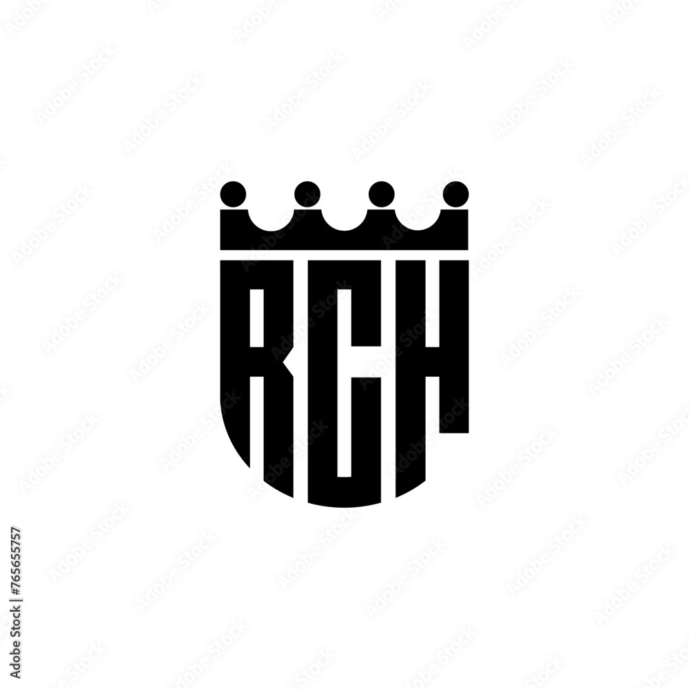 RCH letter logo design with white background in illustrator, cube logo ...