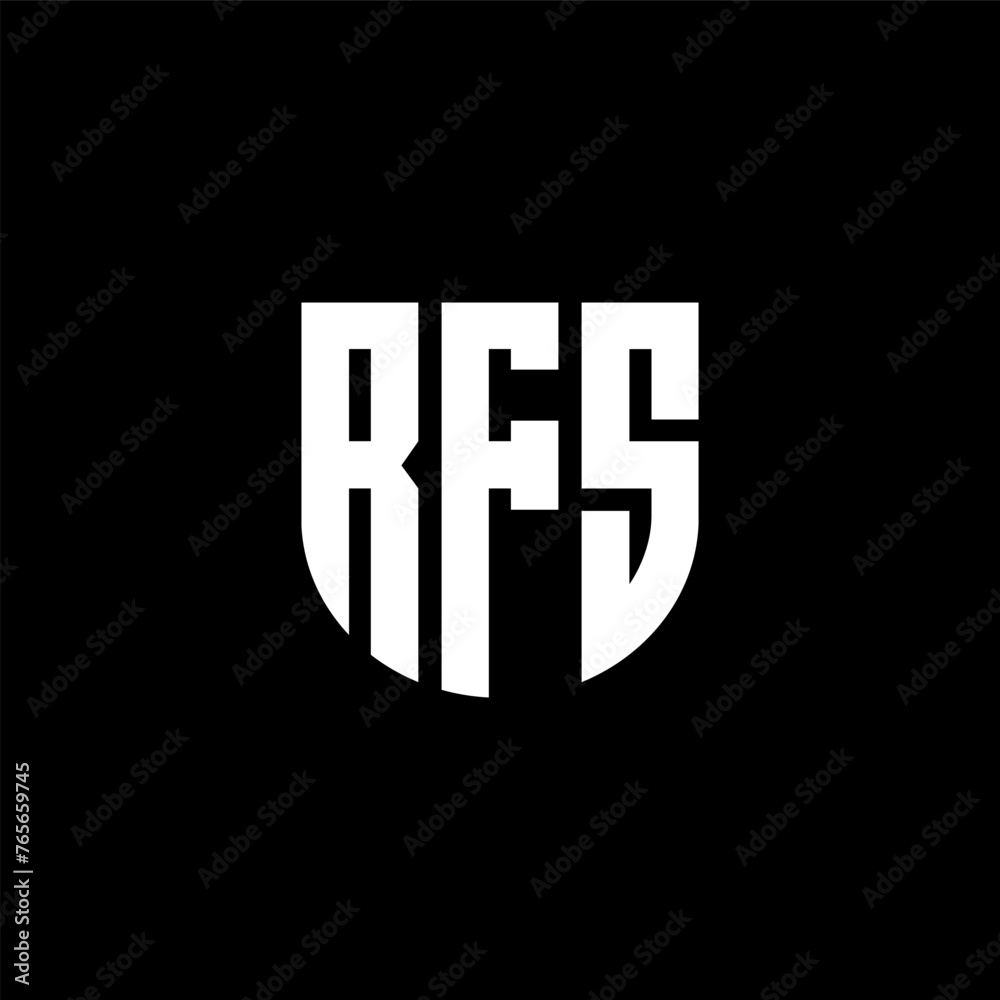 RFS letter logo design with black background in illustrator, cube logo ...