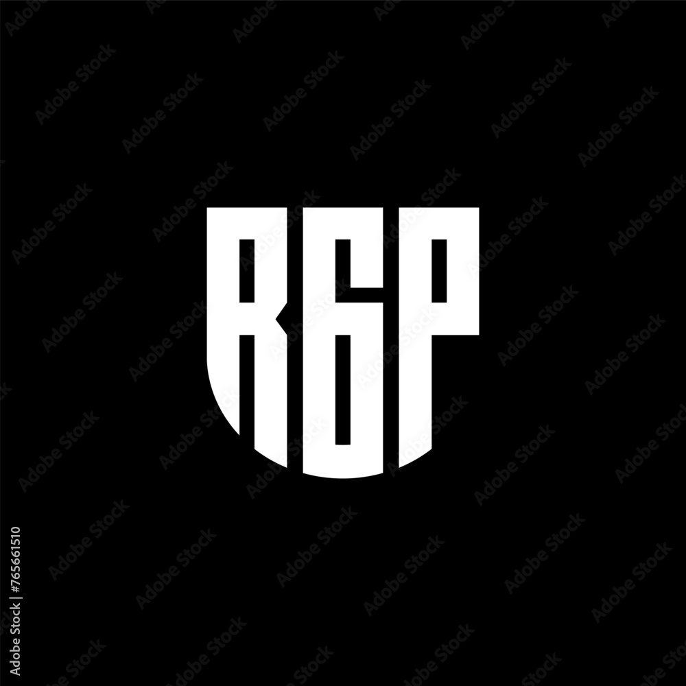 RGP letter logo design with black background in illustrator, cube logo, vector logo, modern ...