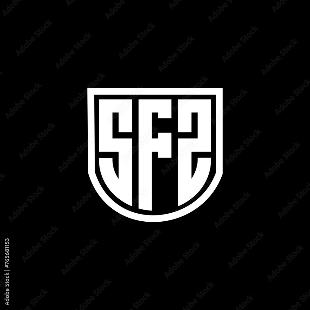 SFZ letter logo design with black background in illustrator, cube logo ...