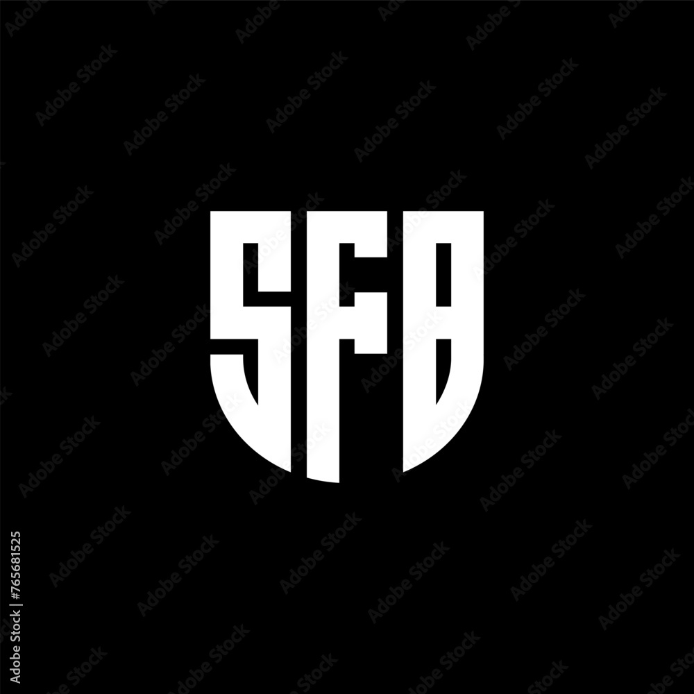 SFB letter logo design with black background in illustrator, cube logo ...