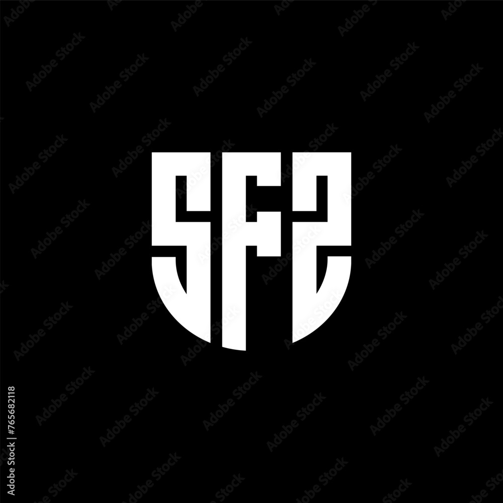 SFZ letter logo design with black background in illustrator, cube logo ...