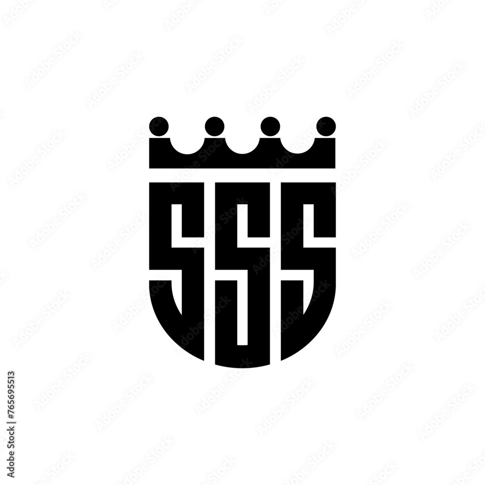 SSS letter logo design with white background in illustrator, cube logo ...