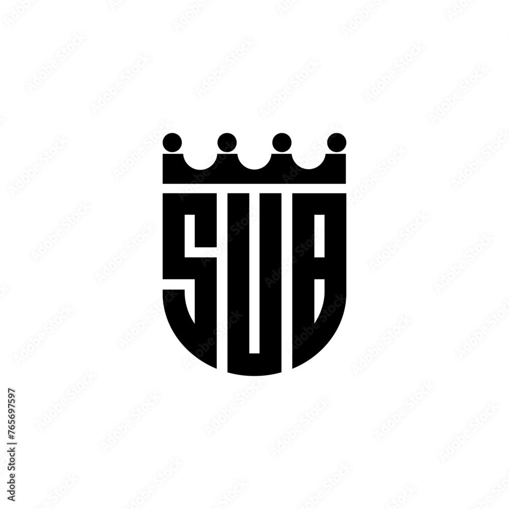 SUB letter logo design with white background in illustrator, cube logo ...