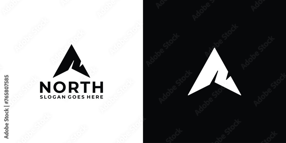 Creative North Logo. Abstract Letter Initial N and Arrow North with ...
