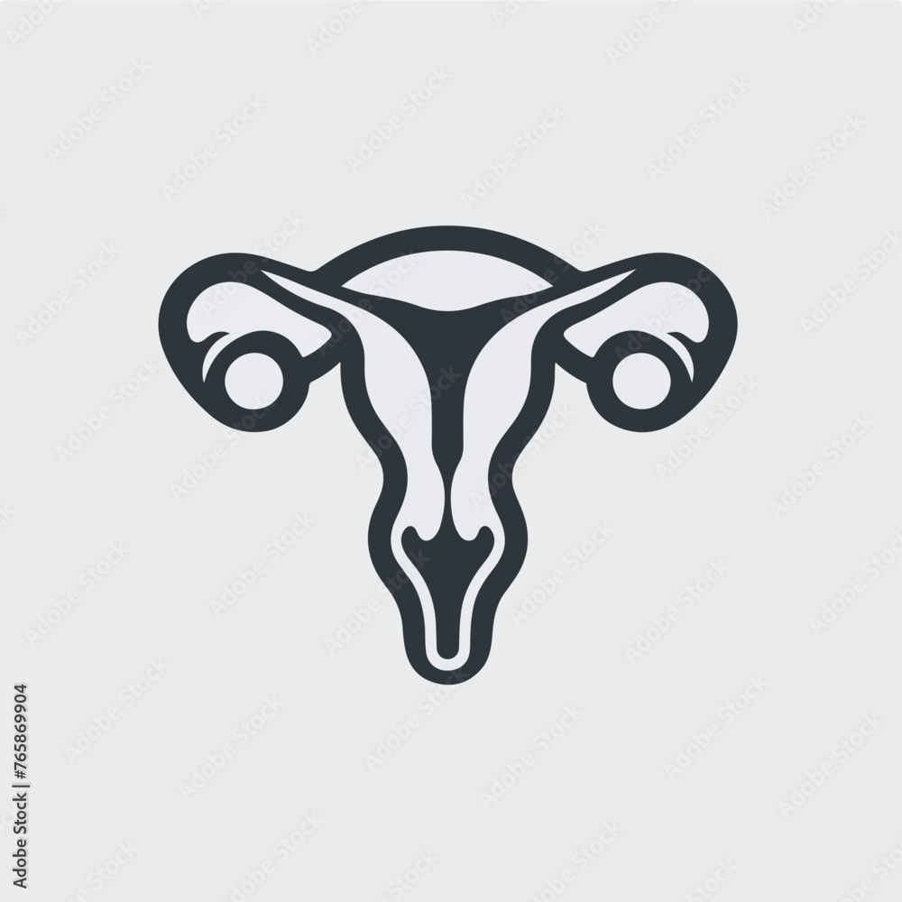 Uterus icon isolated on clean background. Uterus icon concept drawing ...