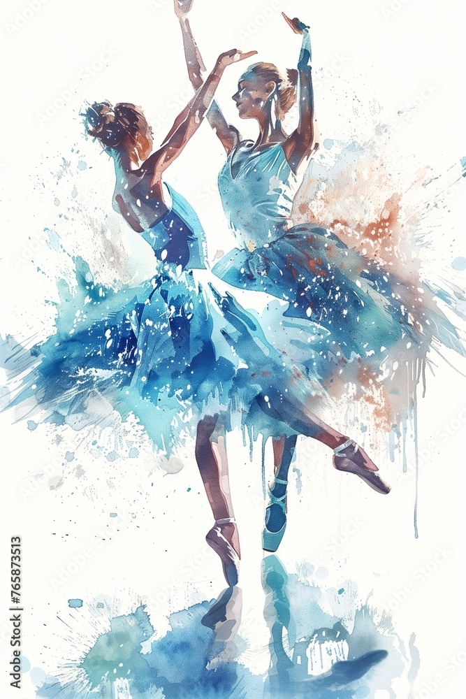 Ballet dancers gracefully perform a dance, showcasing exquisite ...