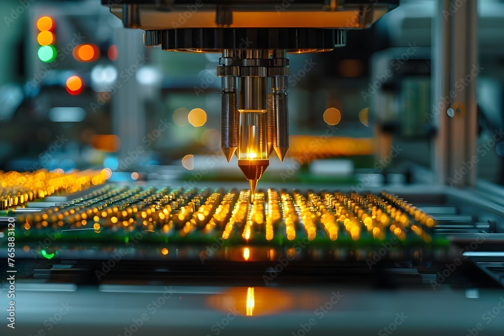 Automated machine for attaching silicon dies to substrate in ...