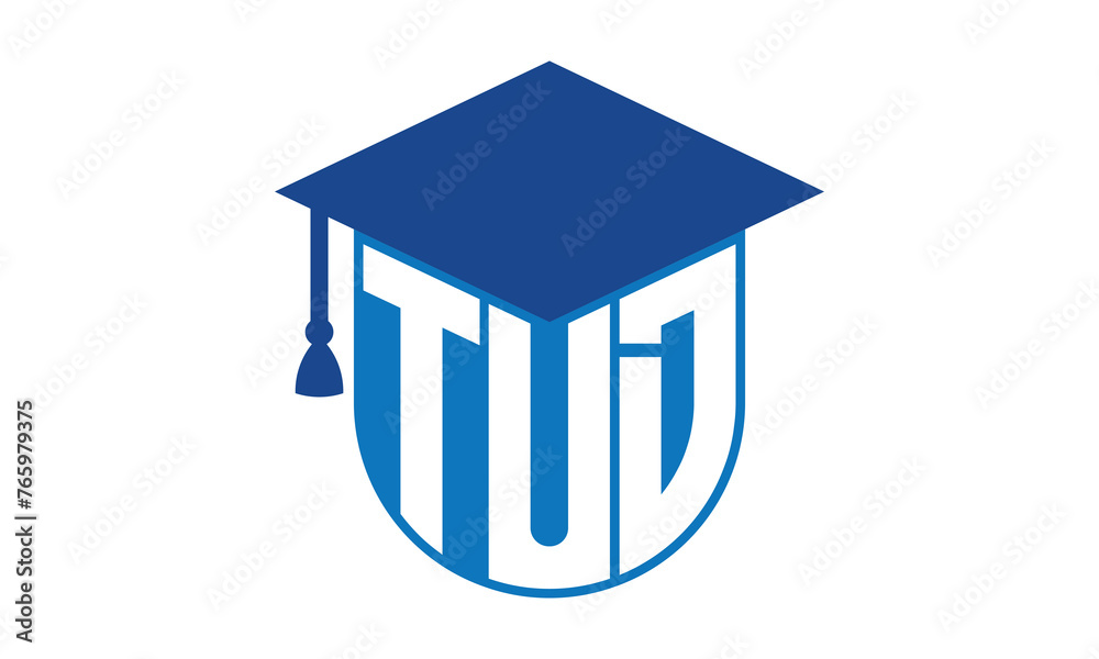 TUD initial letter academic logo design vector template. school college ...