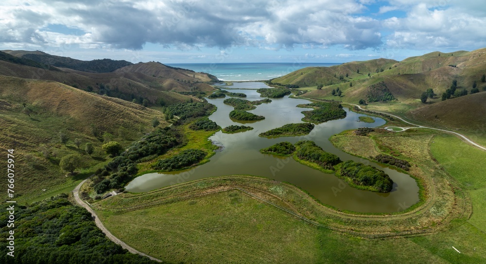 Orongo Station Conservation Masterplan wetland area and farmland ...