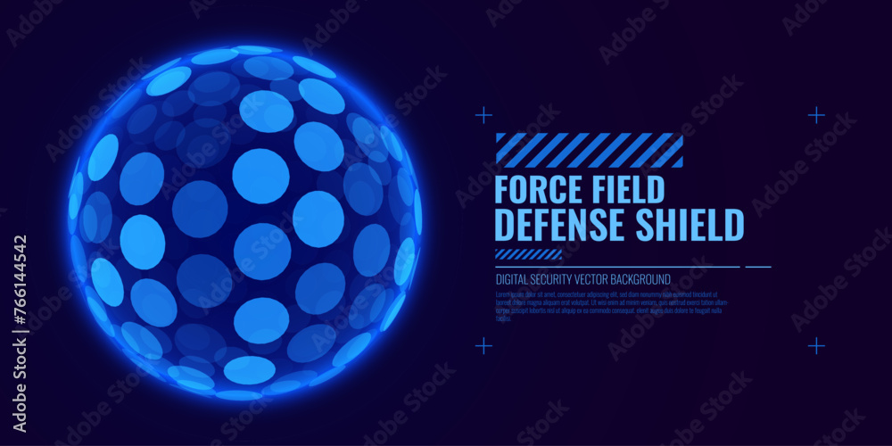 Geometric Dome Shield on a Dark Background. Futuristic Glowing ...